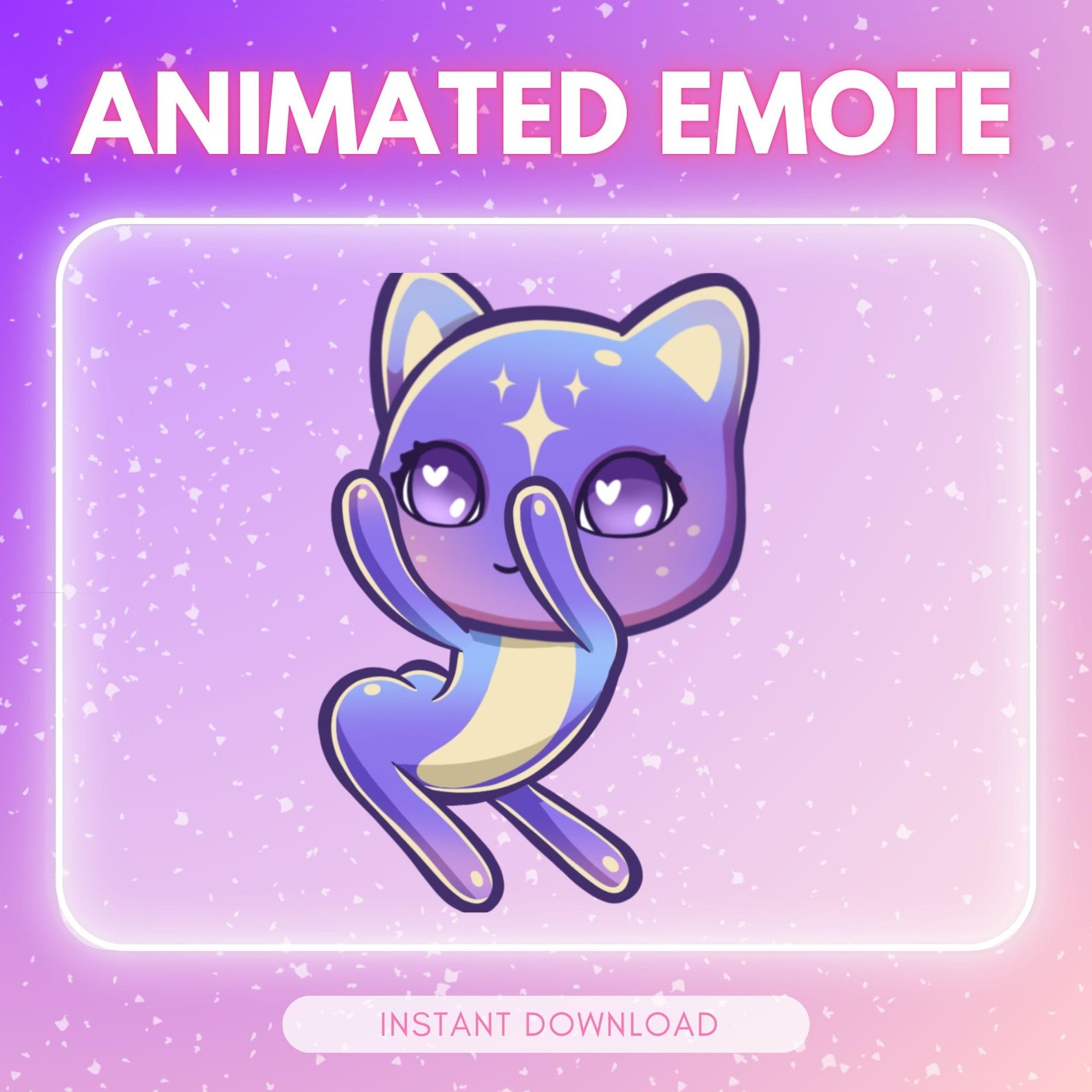 ANIMATED Emote Twitch & Discord - Cute Purple Cosmic Dancing Kitty Cat