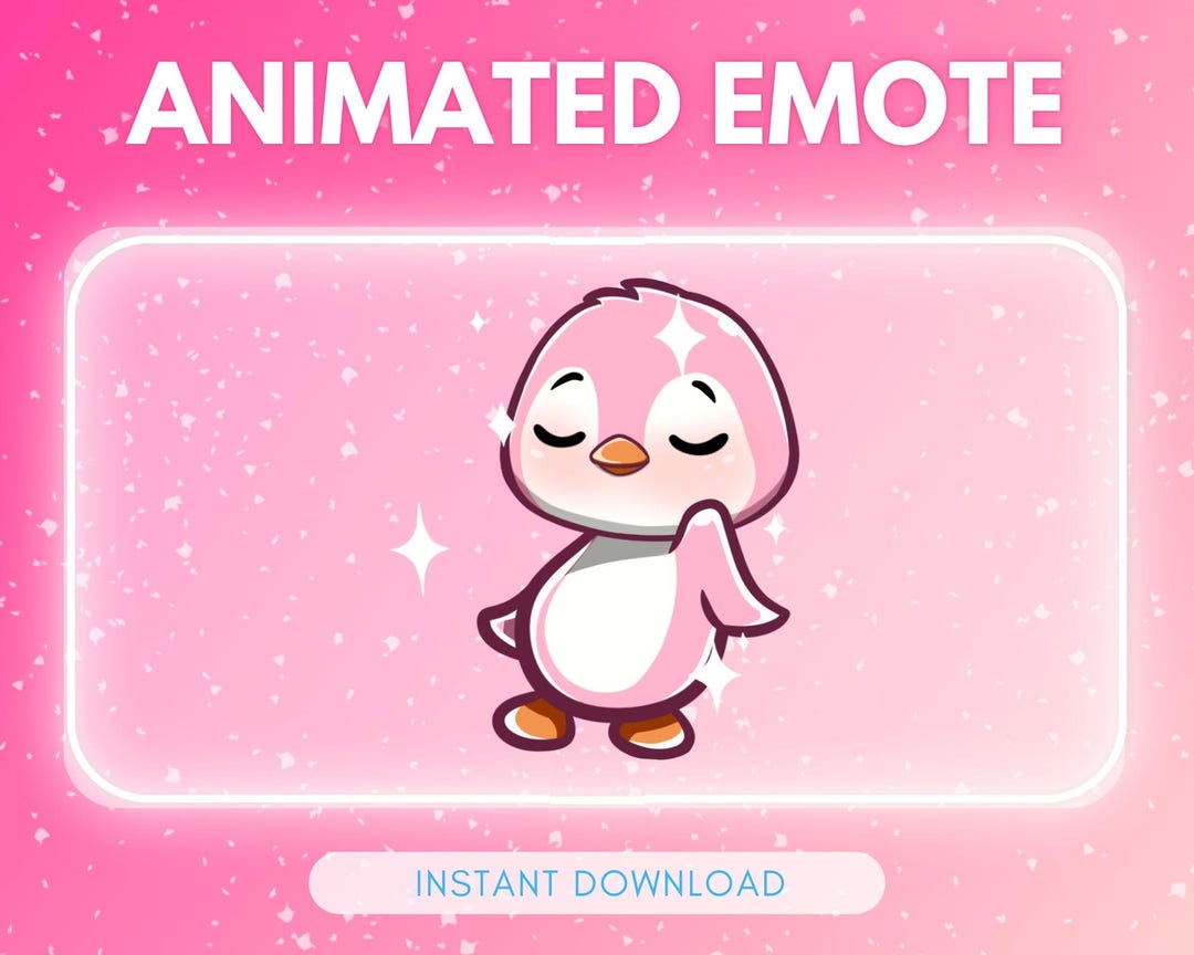 ANIMATED Emote Twitch & Discord - PINK Dancing Penguin