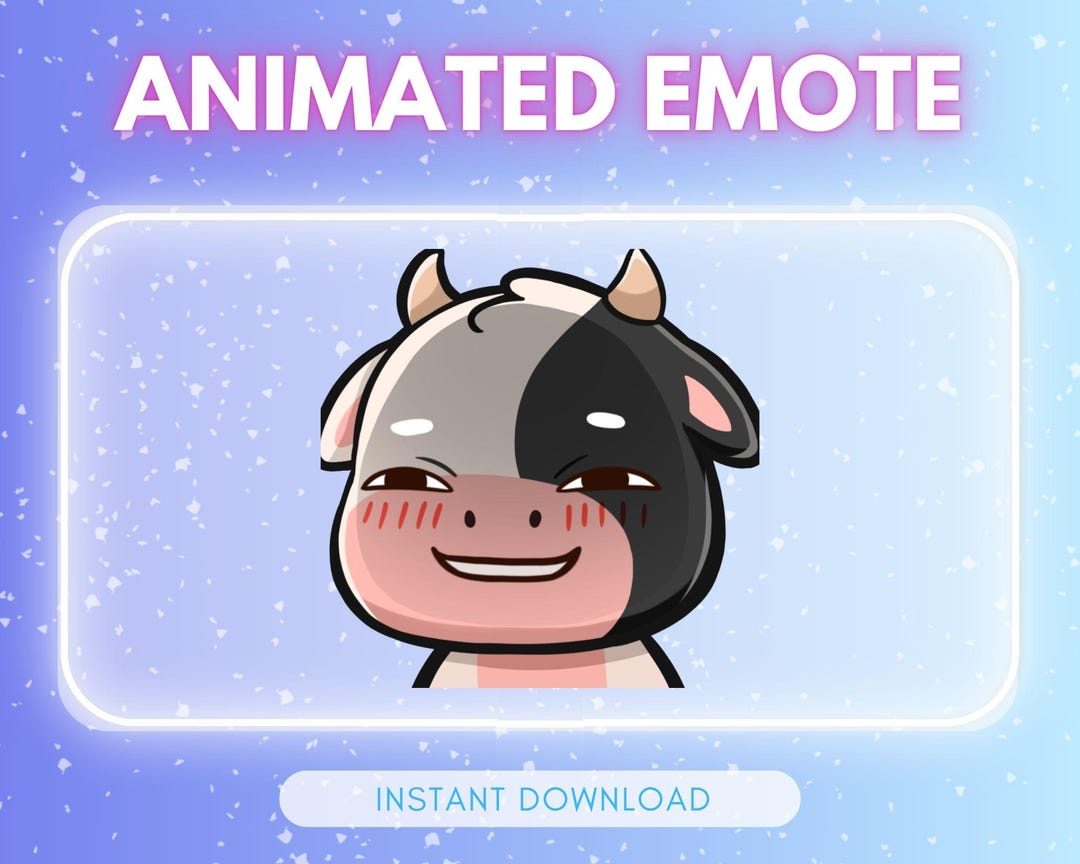 ANIMATED Emote Twitch & Discord - Cute Smug Cow
