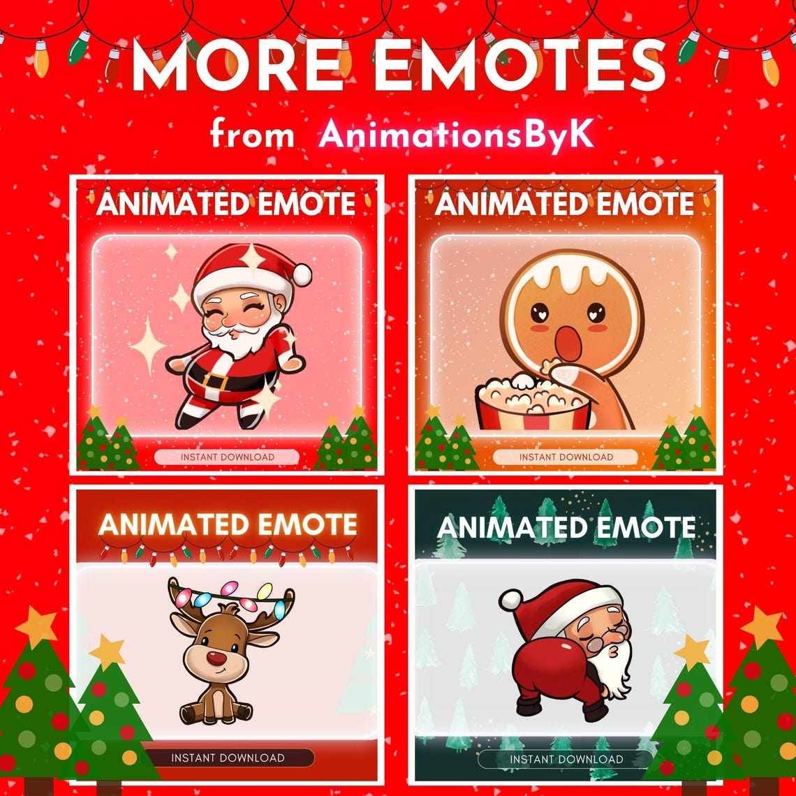 ANIMATED Emote Twitch & Discord - Cute Cheering / Dancing Santa