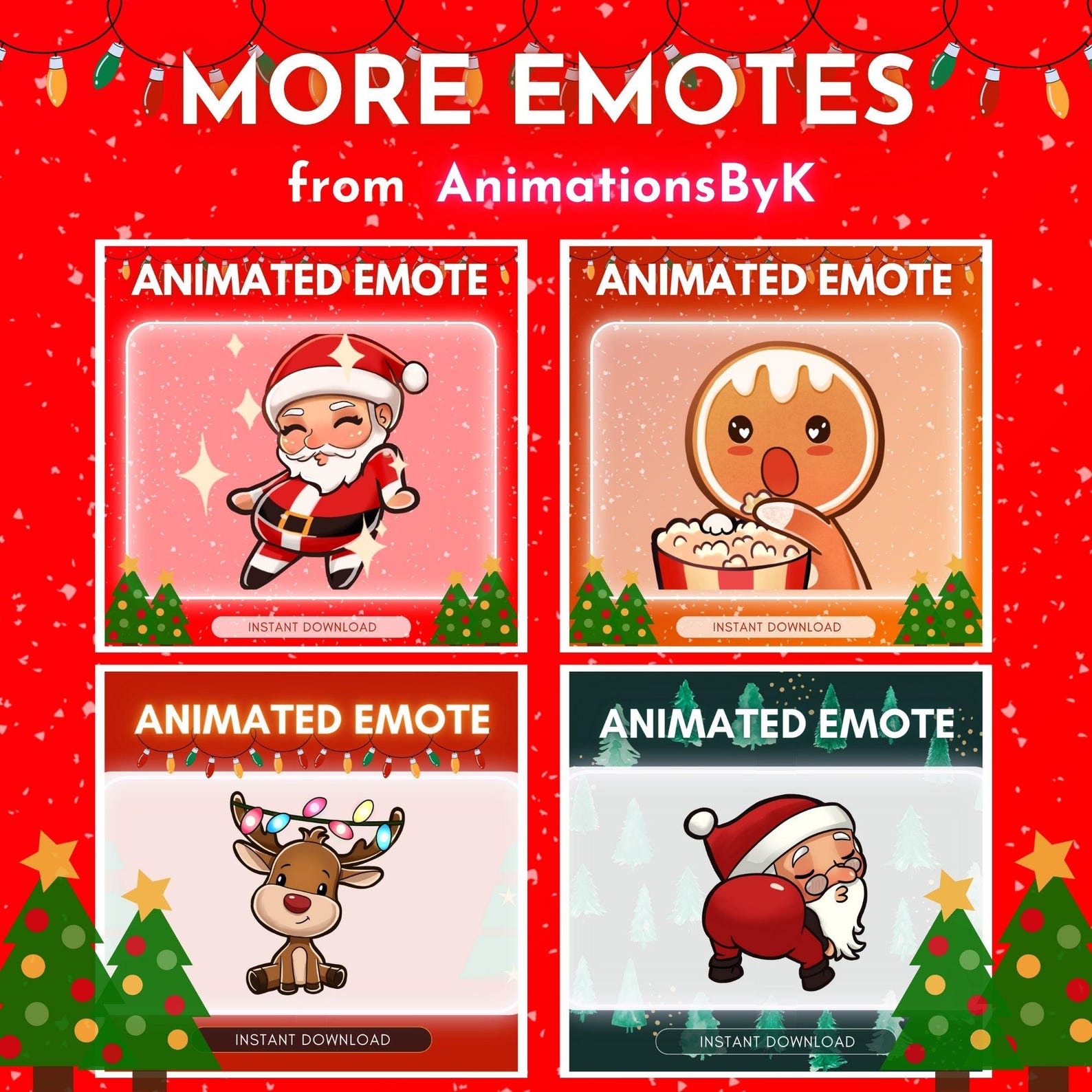 ANIMATED Emote Twitch & Discord - Cute Cheering / Dancing Santa