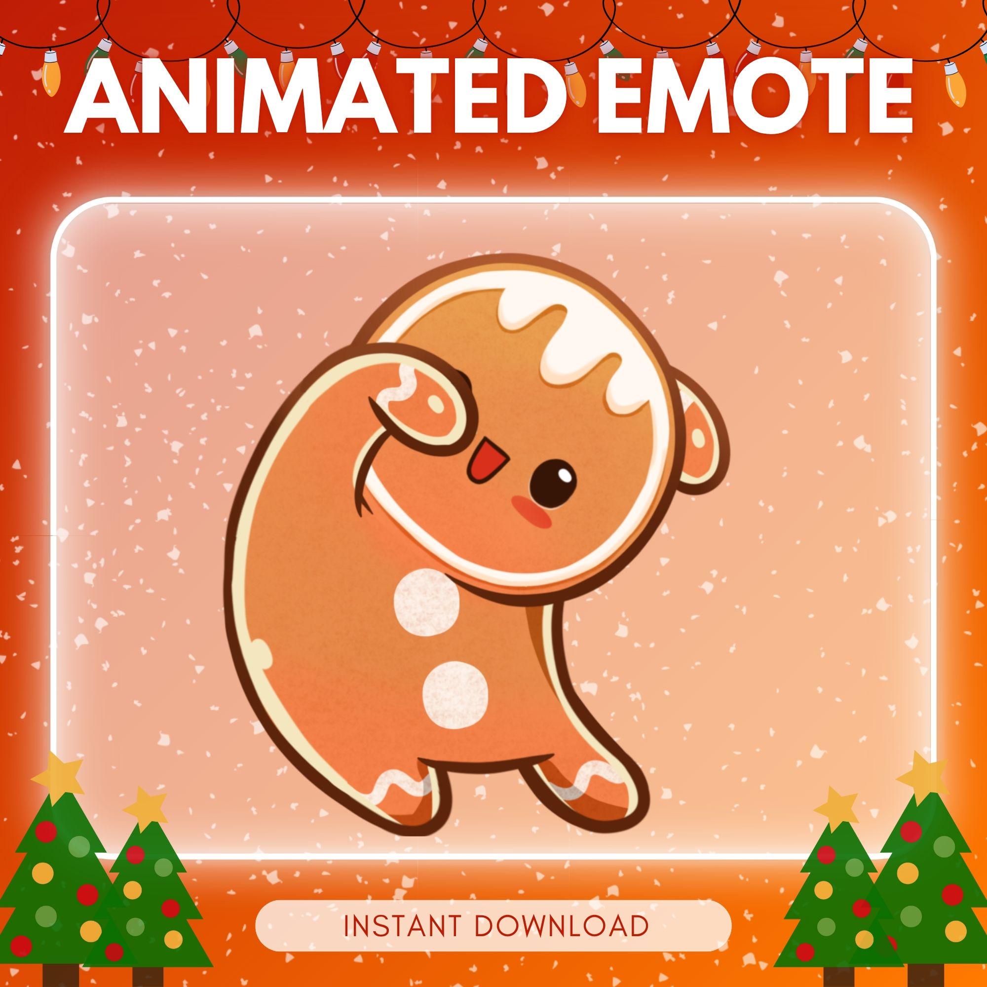 ANIMATED Emote Twitch & Discord - Cute Wiggle Dancing Gingerbread