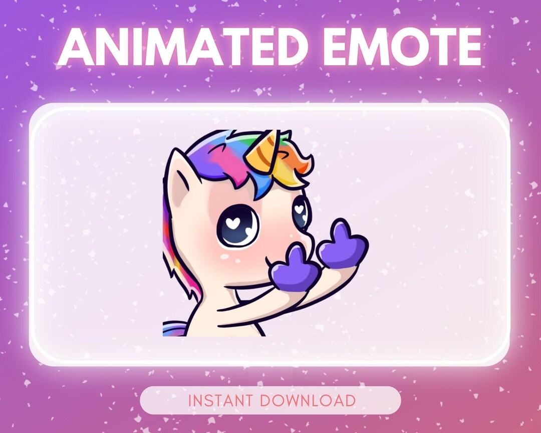 ANIMATED Emote Twitch & Discord - Cute Unicorn Finger