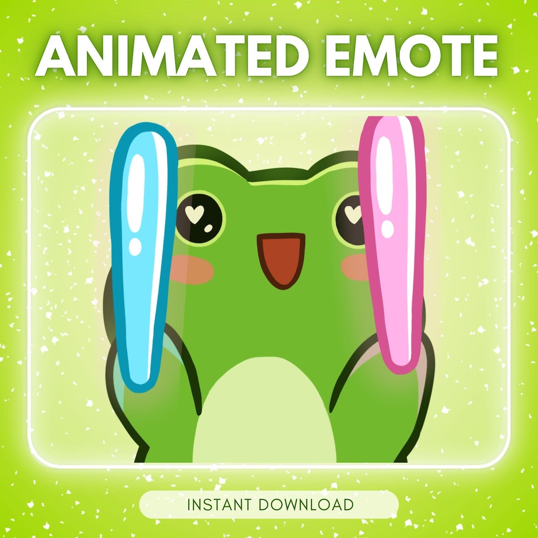 ANIMATED emote twitch & discord - Cute raving frog
