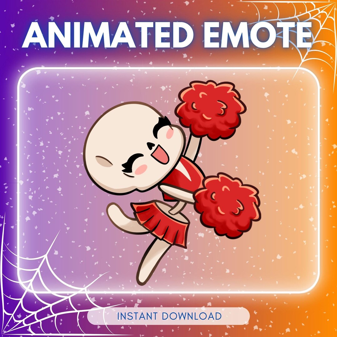 ANIMATED Emote Twitch & Discord - Cute Cheering Skeleton