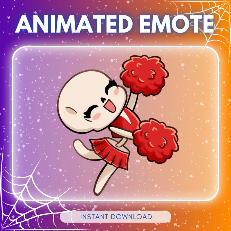 ANIMATED Emote Twitch & Discord - Cute Cheering Skeleton
