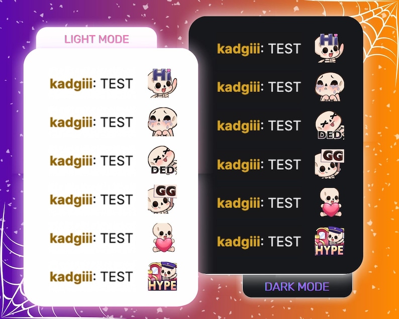 Cute Chibi Skeleton Emote Pack