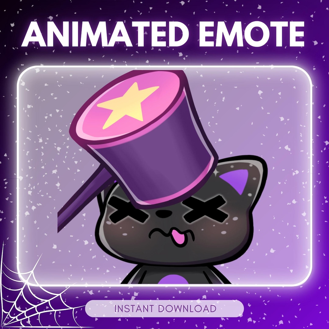 ANIMATED Emote Twitch & Discord - Chibi Cosmic Cat Bonk Animated Emote ...
