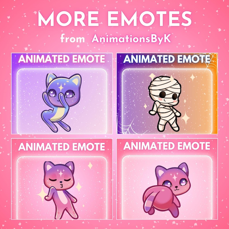 ANIMATED Emote Twitch & Discord - Cute Pink Cat Finger