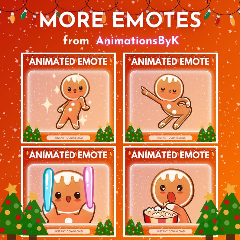 ANIMATED Emote Twitch & Discord - Cute Smirking Gingerbread