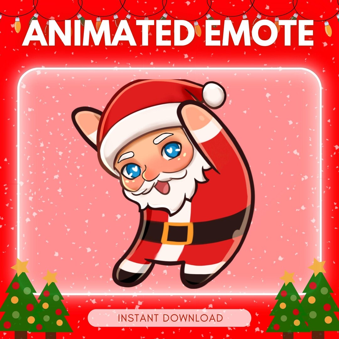Emote animado para Twitch e Discord - Papai Noel dançando fofo