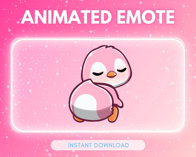 ANIMATED Emote Twitch & Discord - PINK Dancing/twerking Penguin