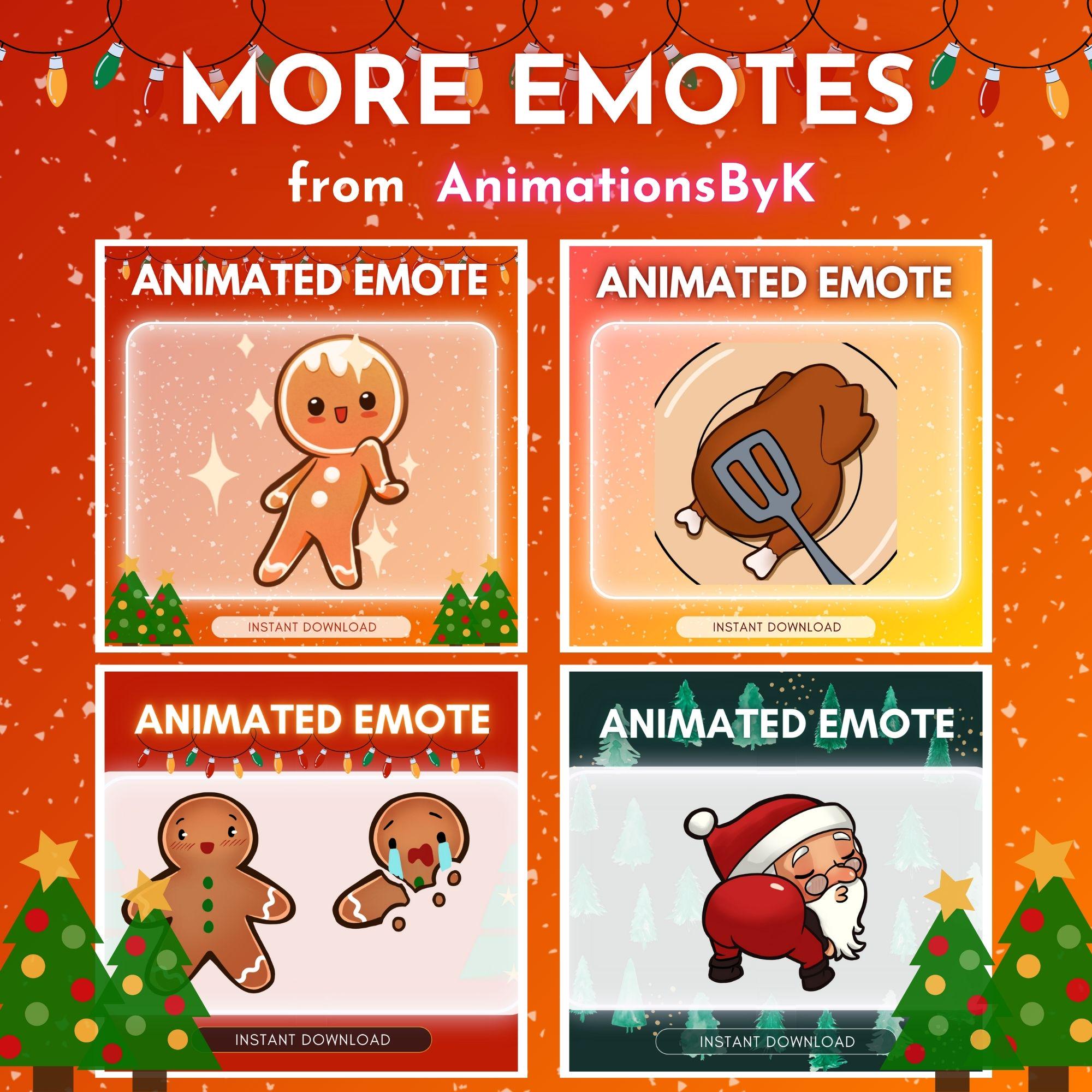 ANIMATED Emote Twitch & Discord - Cute Disco Dancing Gingerbread