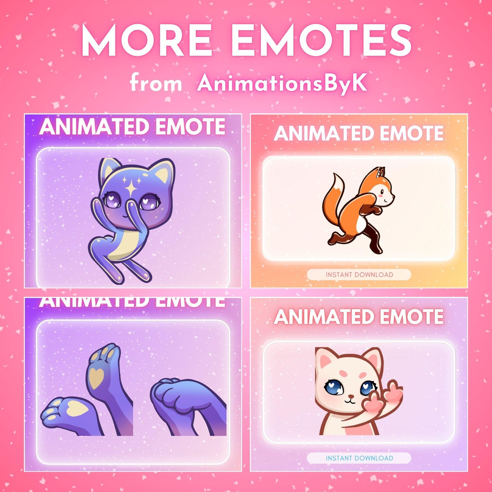 ANIMATED Emote Twitch & Discord - Cute Pink Paws Clapping