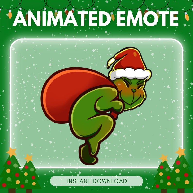 ANIMATED Emote Twitch & Discord - Funny Sneaky Grinch