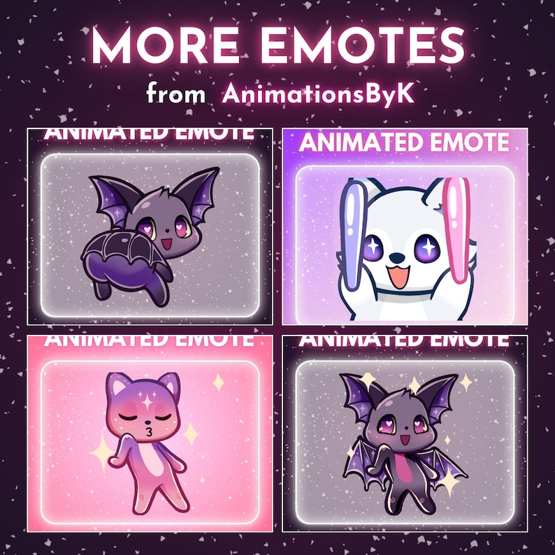 Emote animado para Twitch e Discord - Dedinho de morcego fofo