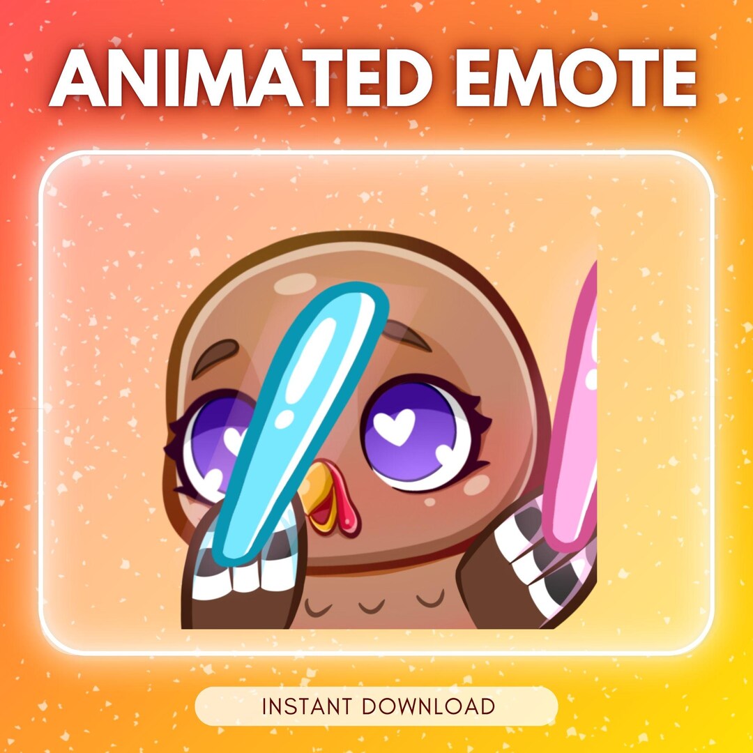ANIMATED Emote Twitch & Discord - Cute Raving Turkey