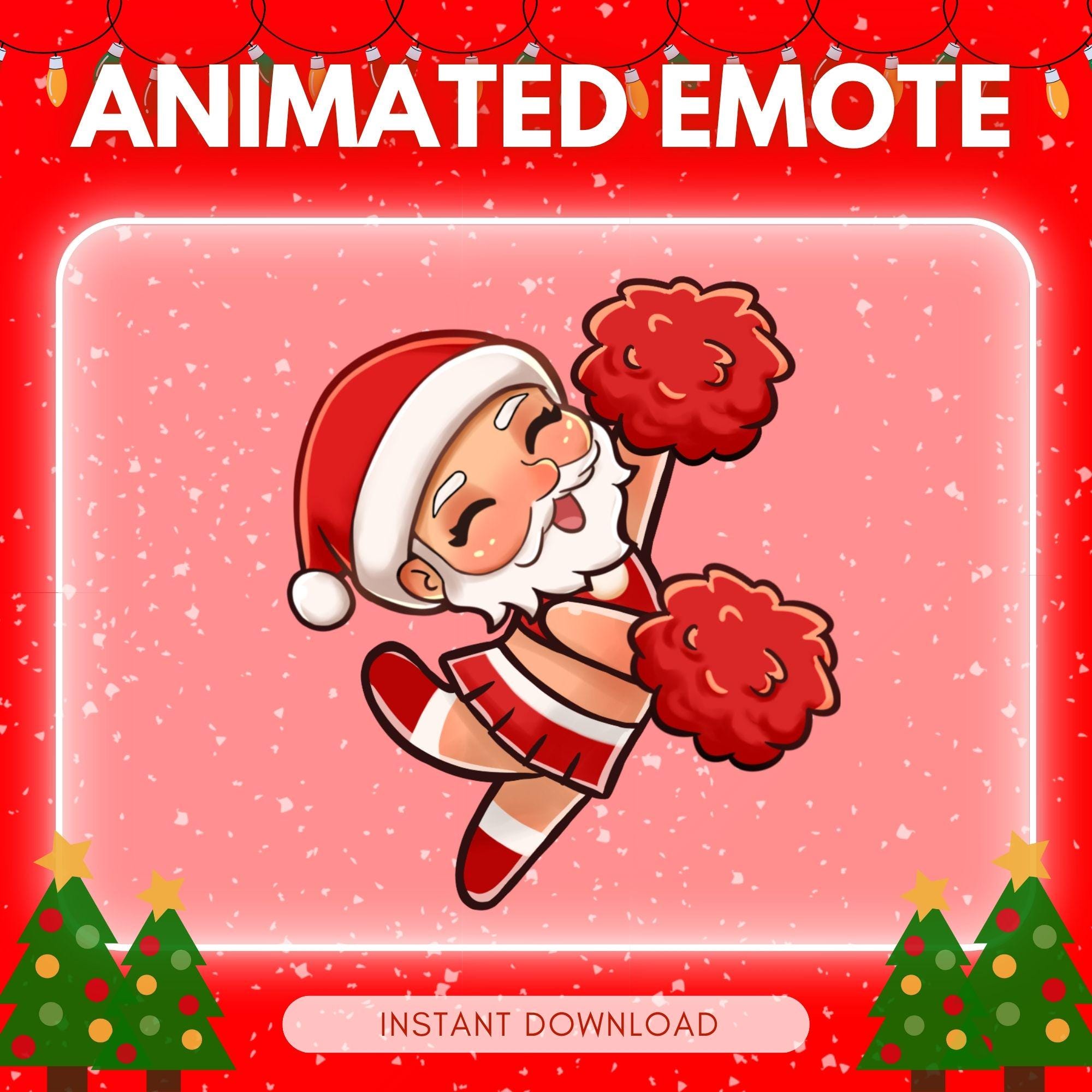ANIMATED Emote Twitch & Discord - Cute Cheering / Dancing Santa