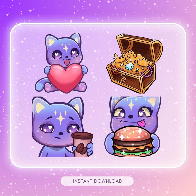 Cute Chibi Cosmic Cat Emote Pack
