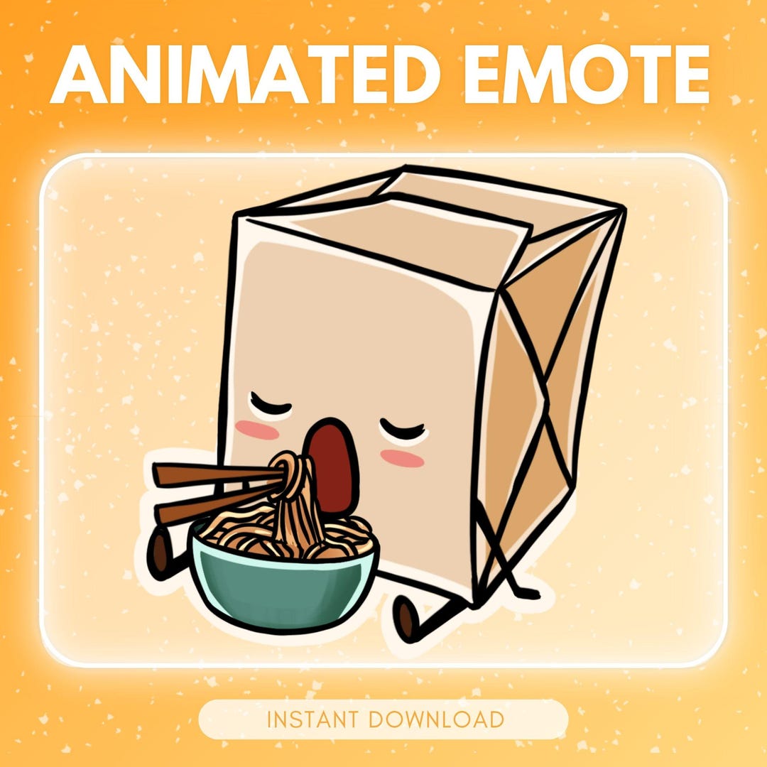 ANIMATED Emote Twitch & Discord - Kawaii Animated Emote of Noodles ...