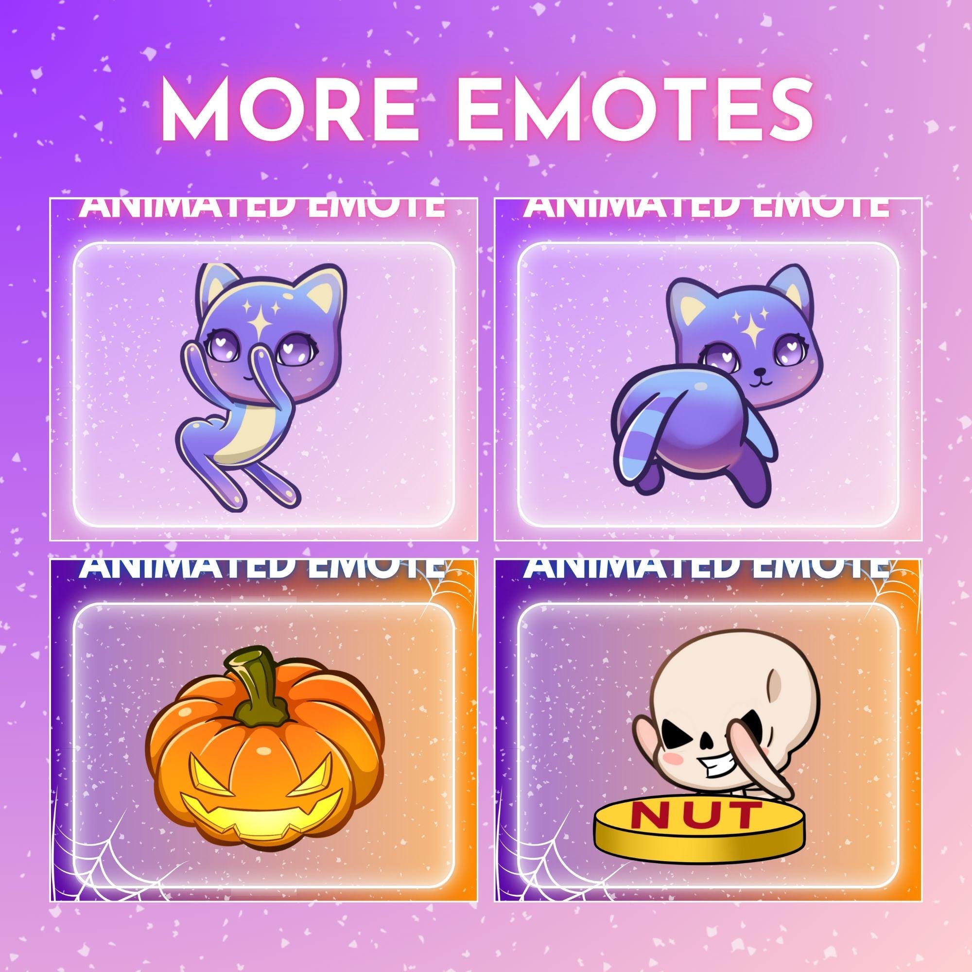 ANIMATED Emote Twitch & Discord - Cute Purple Cosmic Headbanging Kitty Cat