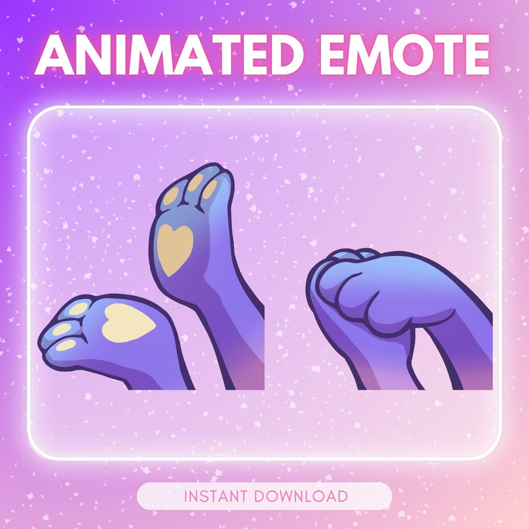 ANIMATED Emote Twitch & Discord - Cute Purple Cosmic Paws Clapping