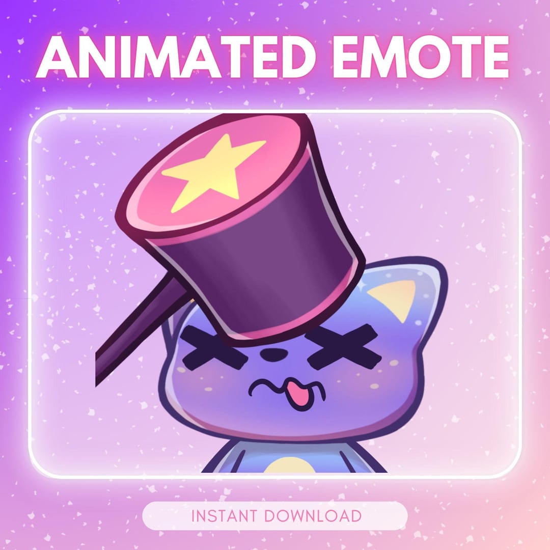 ANIMATED Emote Twitch & Discord - Chibi Cosmic Cat Bonk Animated Emote ...
