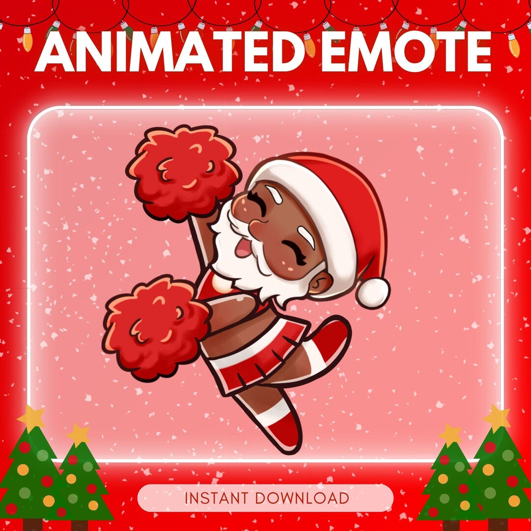 ANIMATED emote twitch & discord - Cute cheering / dancing Santa