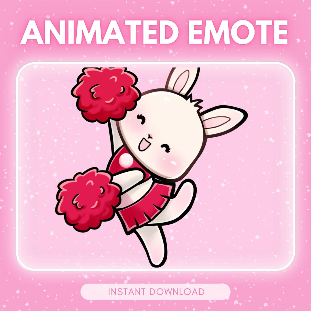 ANIMATIERTES Emote Twitch & Discord - Süßer Cheerleader Hase