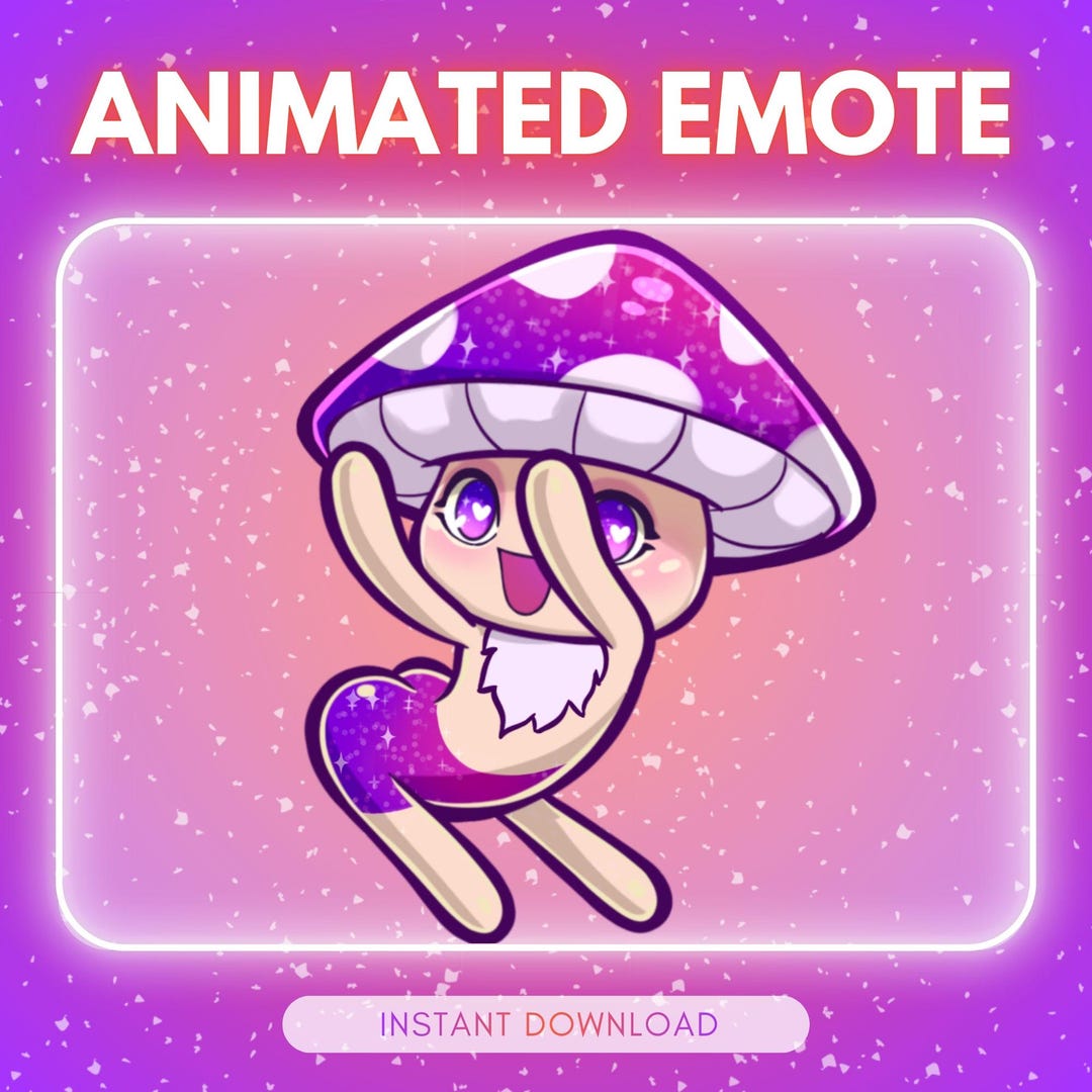 ANIMATED Emote Twitch & Discord - Adorable Magic Mushroom Emote ...