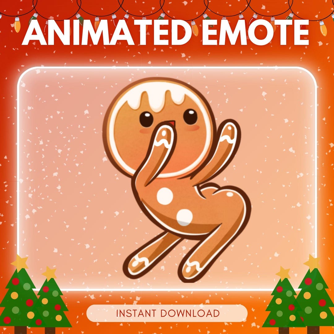 ANIMATED Emote Twitch & Discord - Cute Disco Dancing Gingerbread