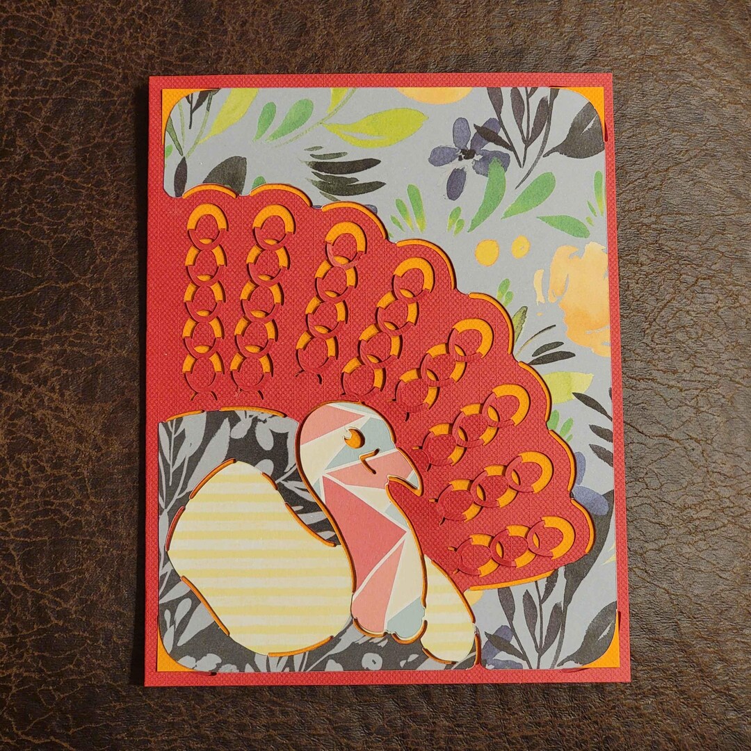 Thanksgiving Turkey Fold-and-tuck Card Digital Cutting File Template - Etsy