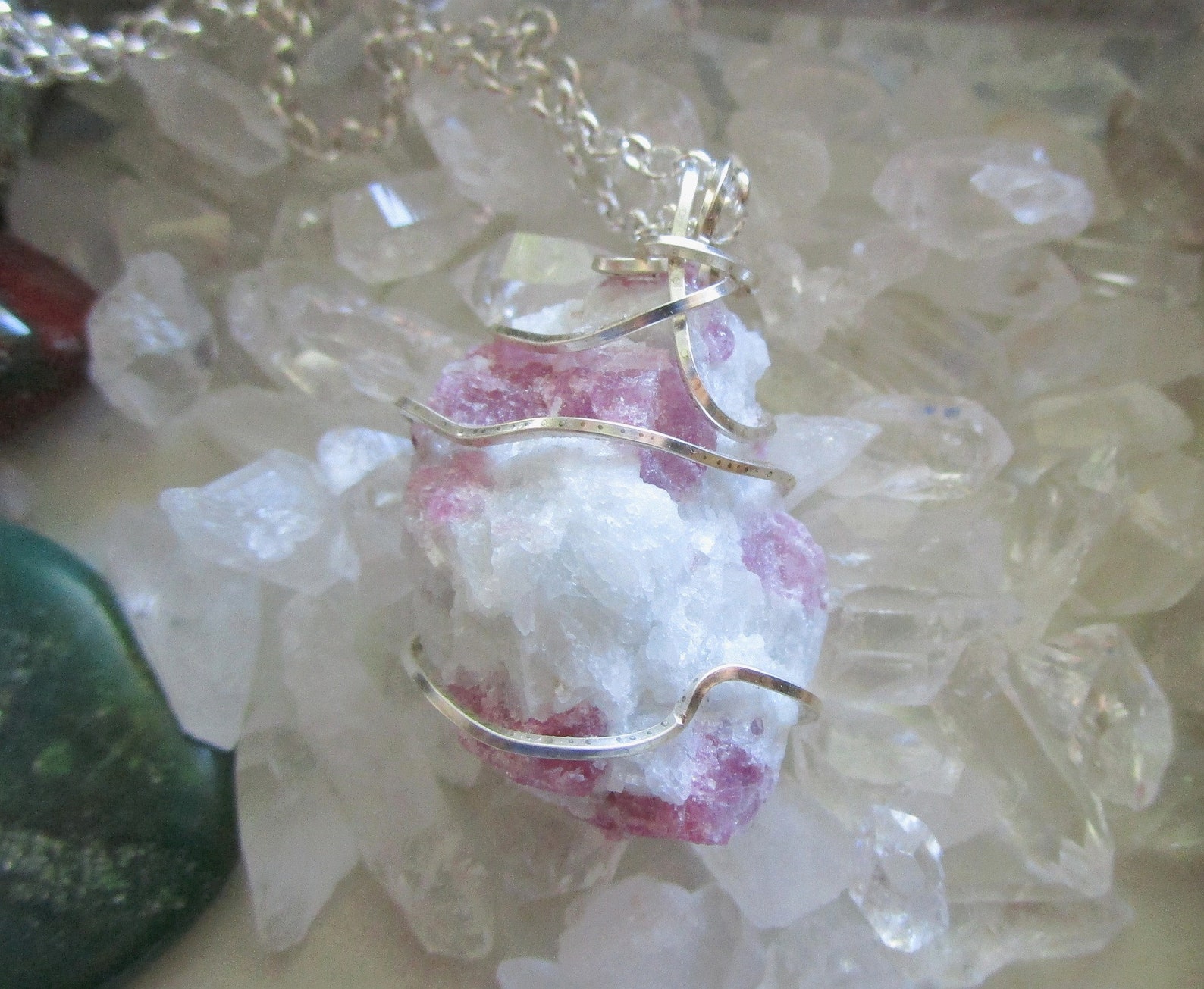 Pink Tourmaline Rubellite in Quartz Raw Natural Crystal - Etsy