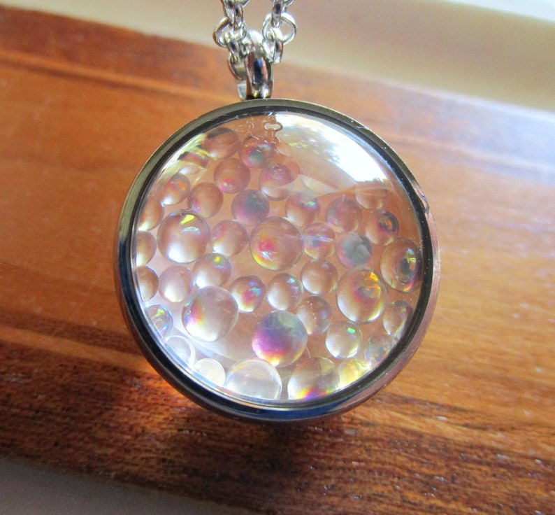 Iridescent Fairy Orbs Double Sided Glass Bubble Locket - Etsy