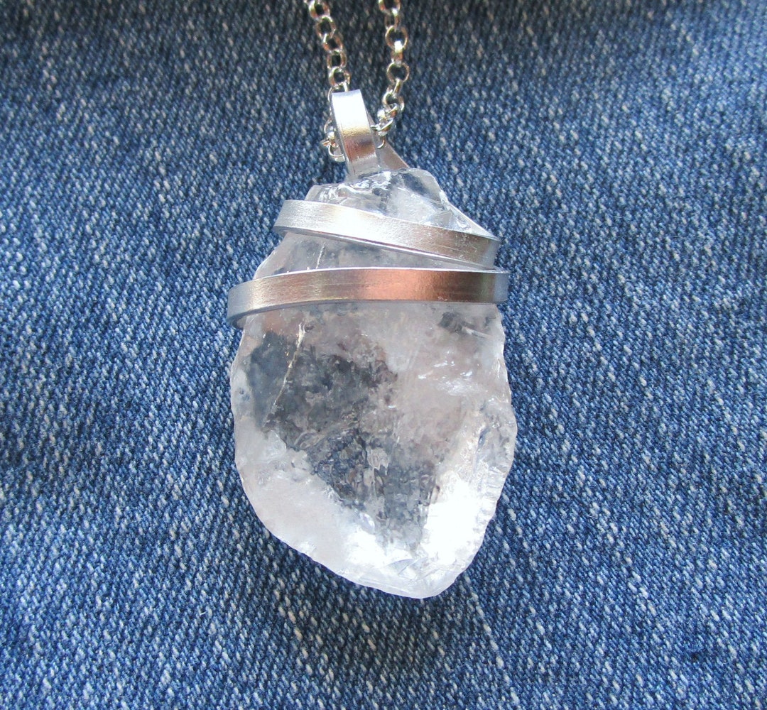 Ice Calcite Viking Sunstone Natural Iceland Spar Crystal Pendant ...