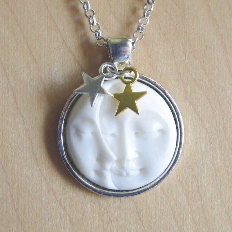 Carved Moon Face - Etsy