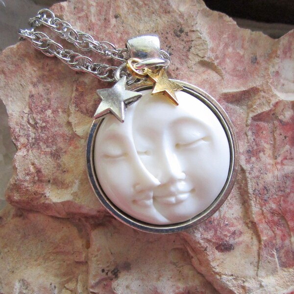 Carved Moon Face - Etsy