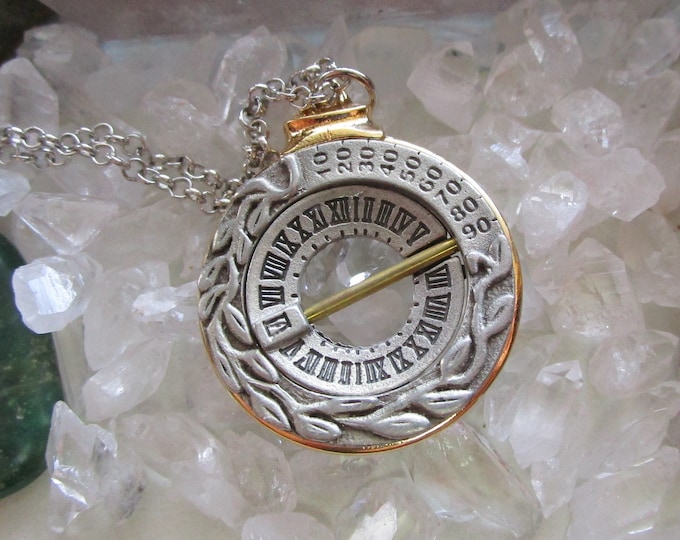 Vintage Pewter Sundial Explorer Shepherd's Watch Pendant Necklace - Etsy