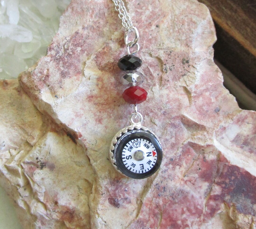 Compass Crown Pendant Faceted Crystal Beads Necklace - Etsy