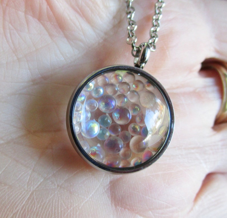 Iridescent Fairy Orbs Double Sided Glass Bubble Locket - Etsy