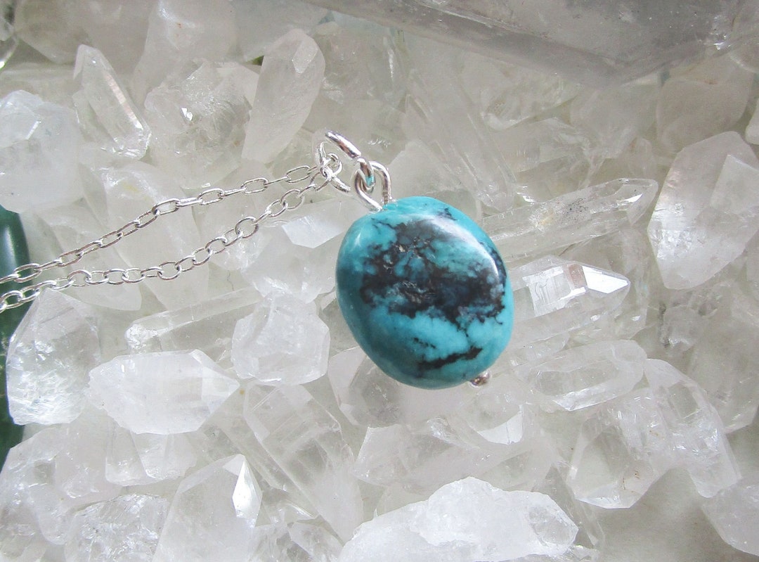 Spiderweb Turquoise Vintage Old Mine Sterling Pendant Necklace - Etsy