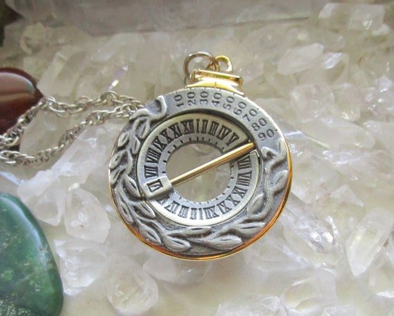 Vintage Pewter Sundial Explorer Shepherd's Watch Pendant - Etsy