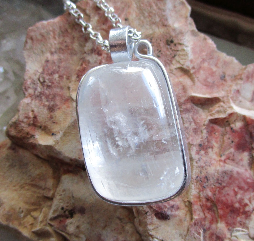 Optical Calcite Viking Sunstone Iceland Spar Polished Crystal Pendant ...
