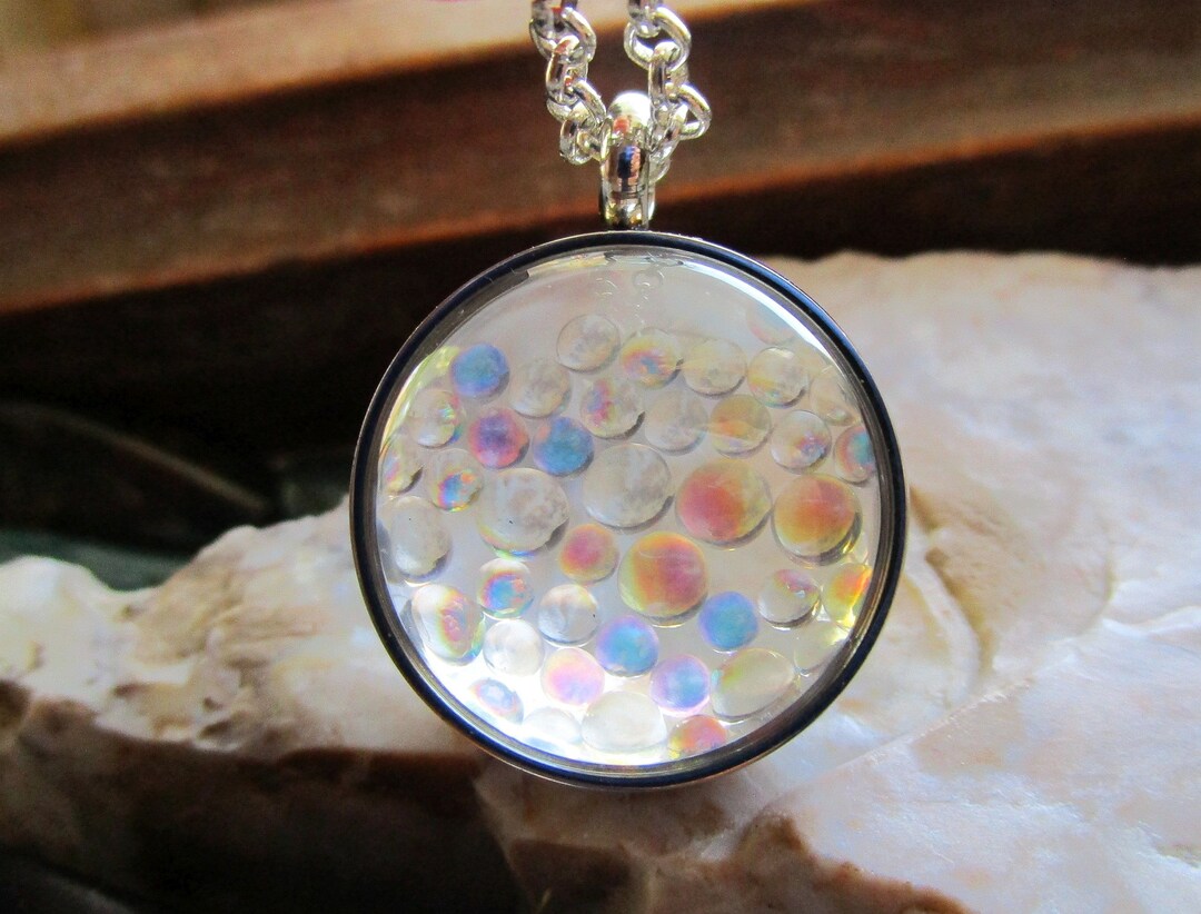 Iridescent Fairy Orbs Double Sided Glass Bubble Locket - Etsy