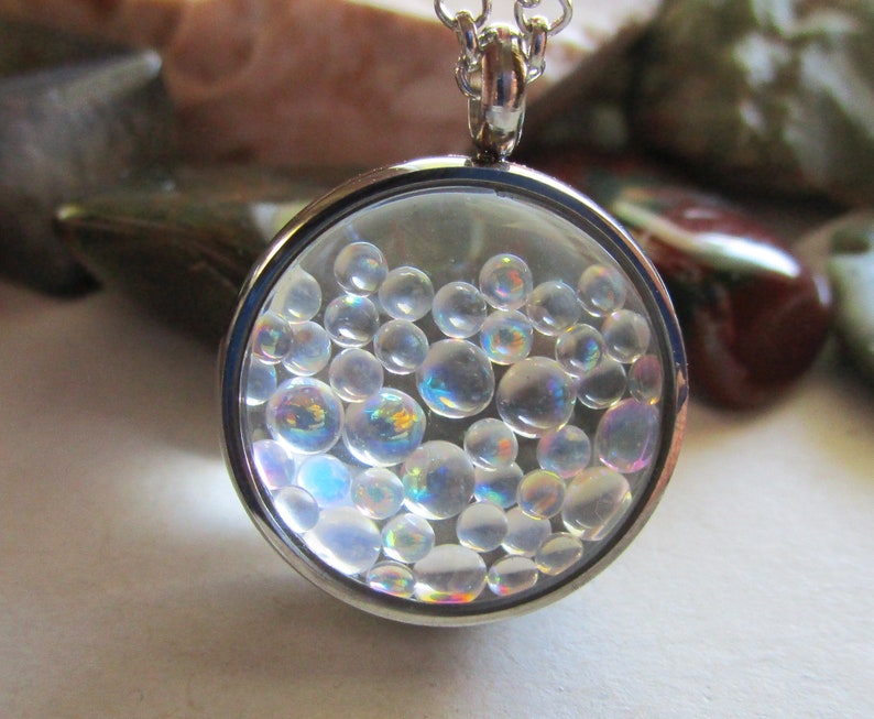 Iridescent Fairy Orbs Double Sided Glass Bubble Locket - Etsy