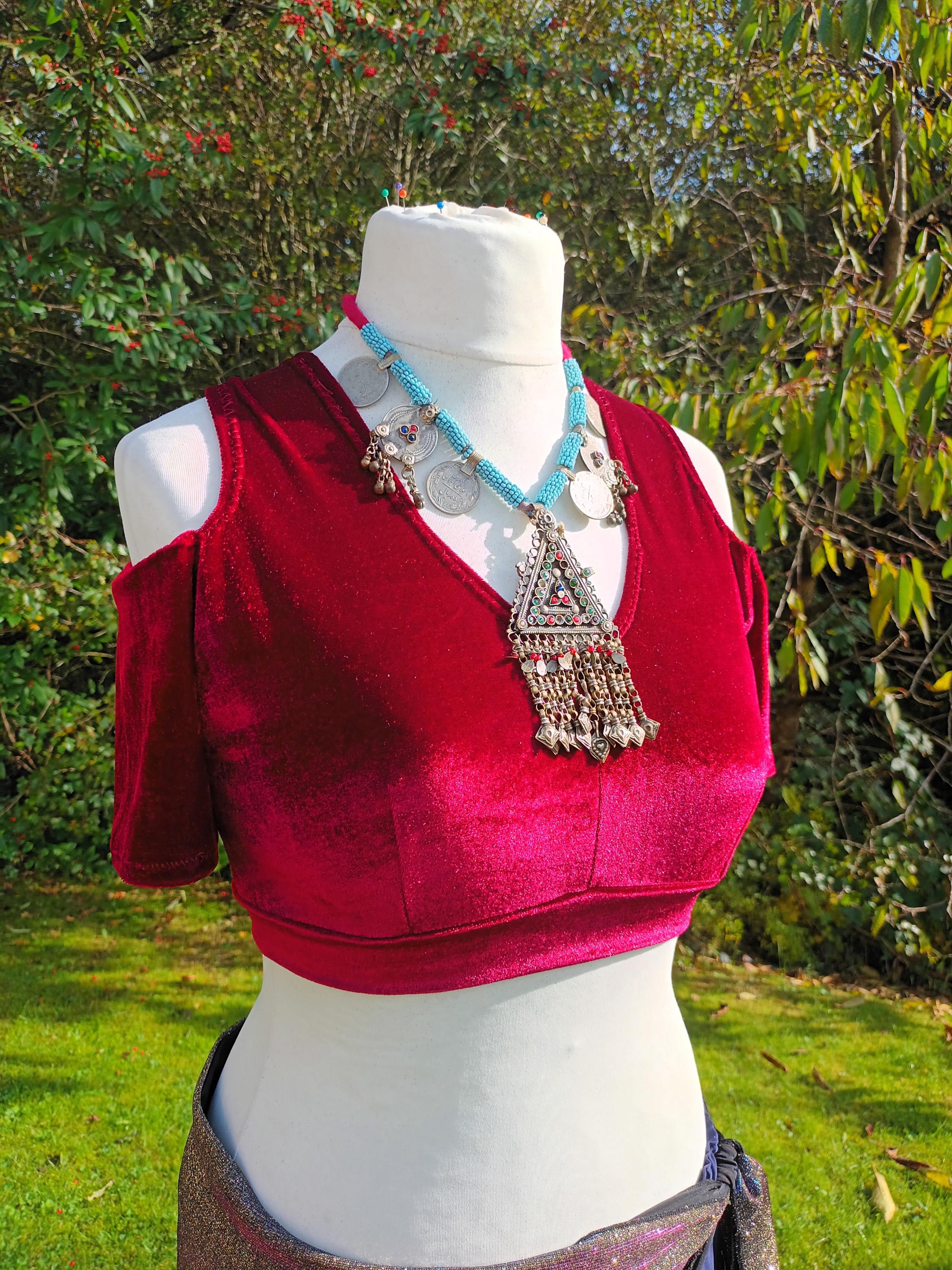 Choli, Made to Order, Drop Shoulder Choli, Belly Dance Choli, Open ...
