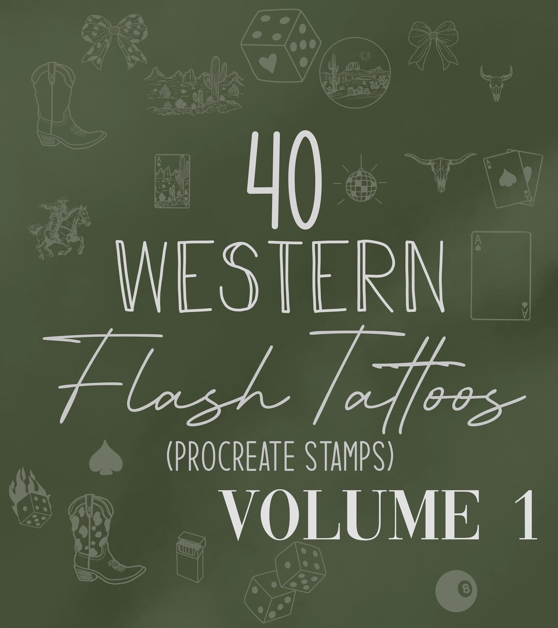 Western Procreate Stamps, Procreate Brushes, Western Flash Tattoos ...