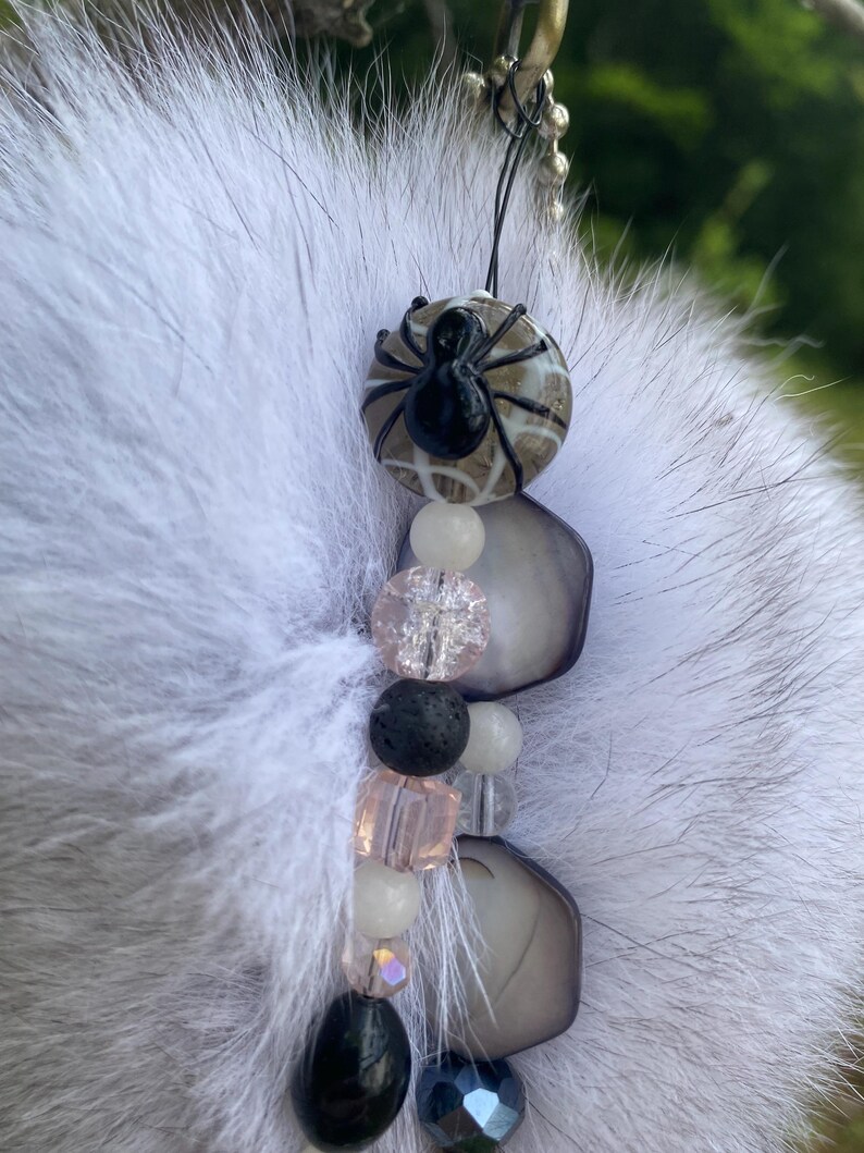 Beaded Real Blue Arctic Fox Tail Keychain - Crystal, Snowy, Arctic ...