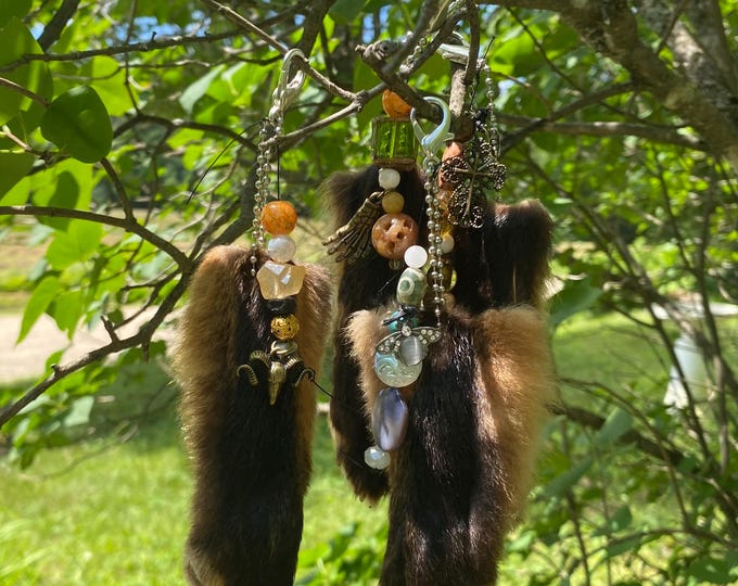 Beaded Real Red Fox Paw Keychains - Taxidermy Oddities Macabre - Themed ...