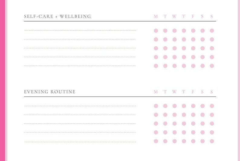 Weekly Habit Tracker – Morning & Evening Routine | Health and Self-care ...